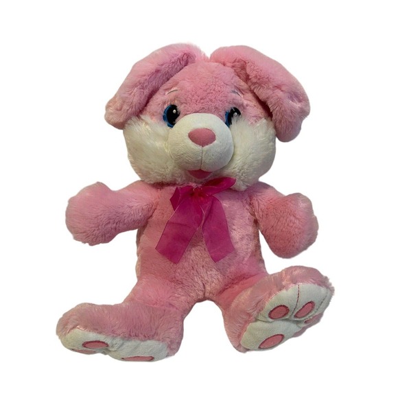 Dan Dee | Toys | Dan Dee Easter Bunny Rabbit Pink White Short Ears Bow ...